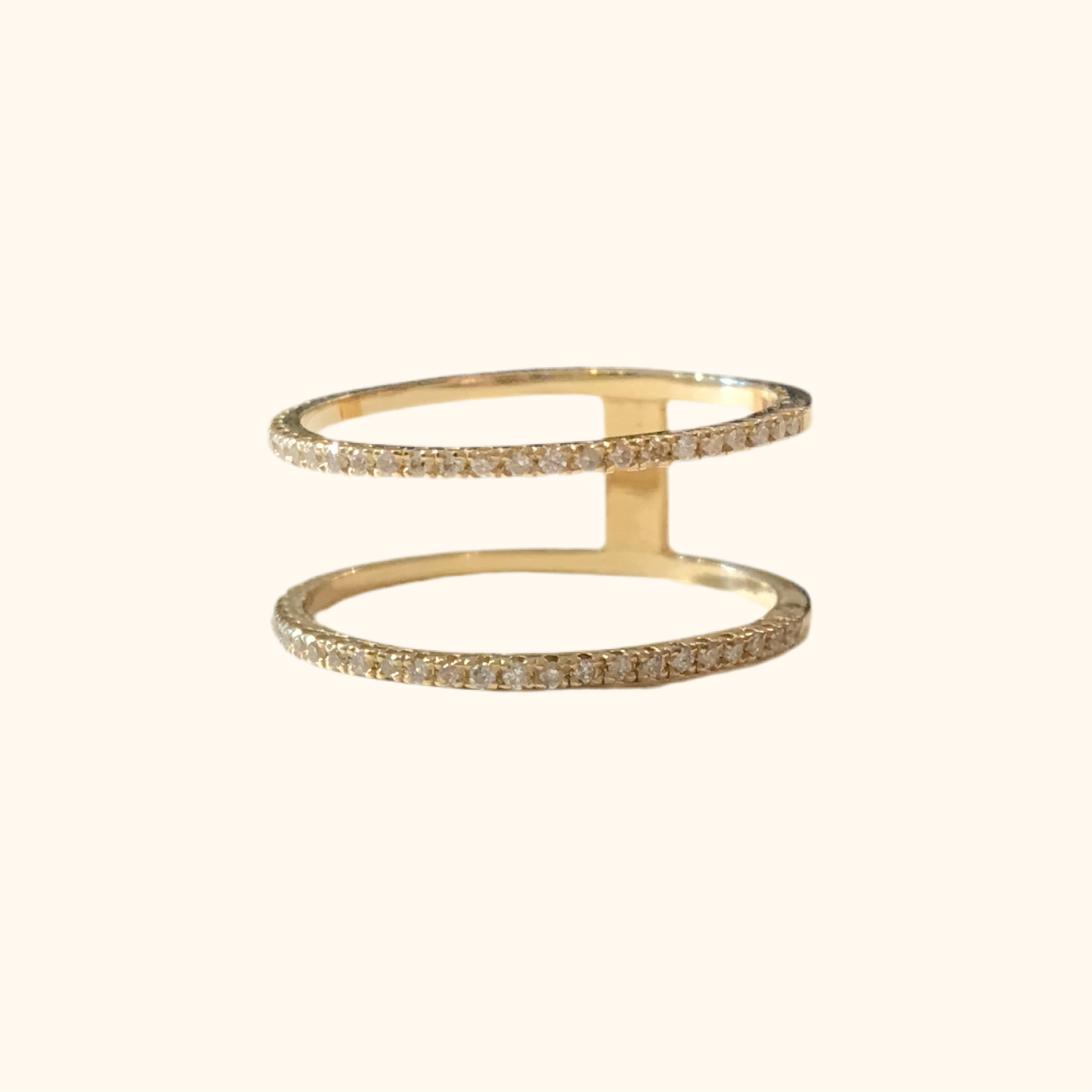 Debbie Double Band Diamond Pave Ring – Noellery